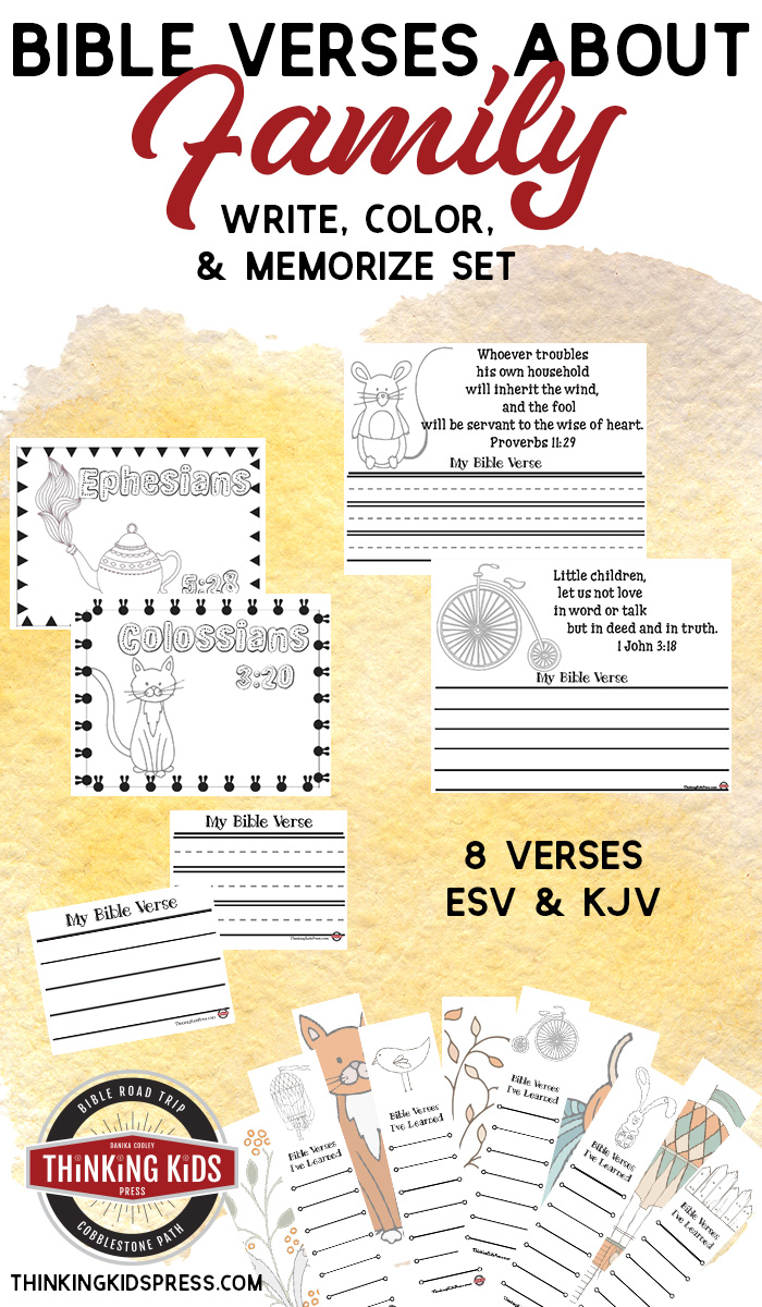 Bible Verses about Family | Write, Color, and Memorize Set - Thinking Kids