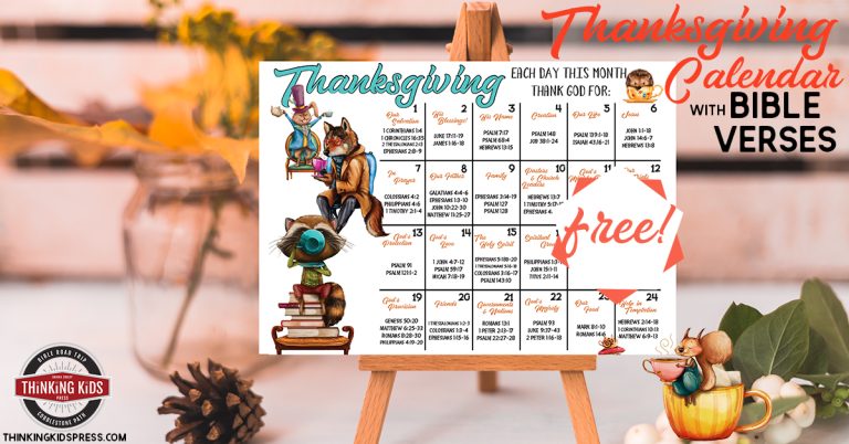 Printable Thanksgiving Bible Verse Calendar | 30 Days of Thankfulness ...