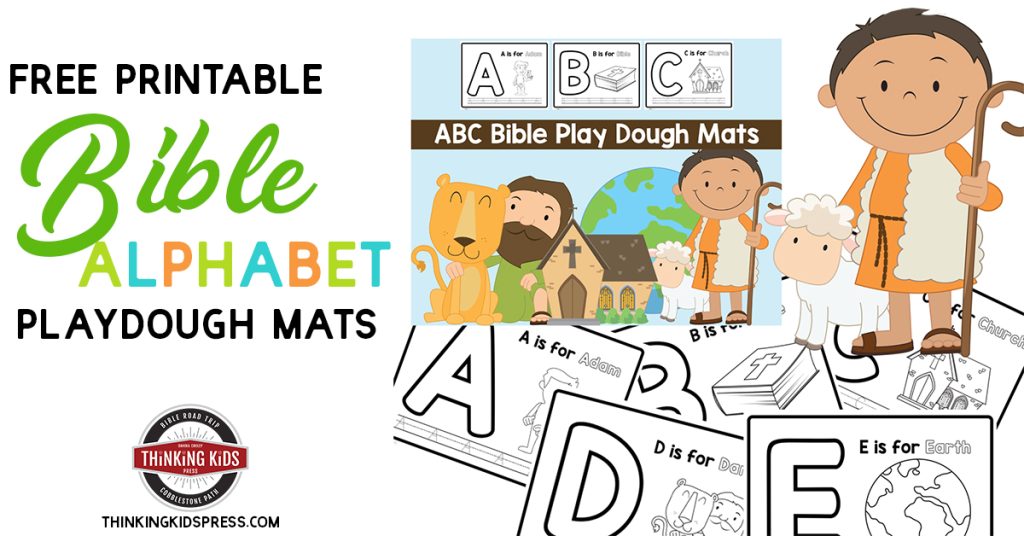 Free Printable Bible Alphabet Playdough Mats SM - Thinking Kids