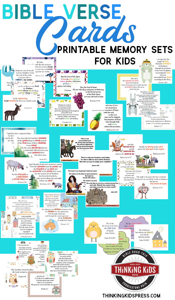 Bible Verse Cards Printable Memory Sets for Kids PIN - Thinking Kids